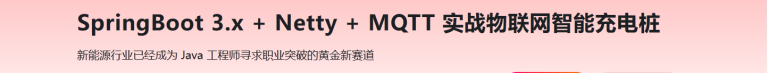 SpringBoot 3.x + Netty + MQTT 实战物联网智能充电桩|已完结